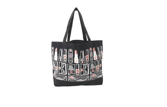 Promotional Cosmetic pattern Canvas Cloth shopping shoulder bag for women
