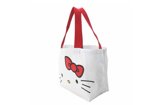 Cute hello kitty pattern reusable Cloth shopping shoulder bag for colleage student