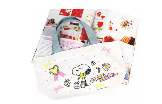 Cartoon pattern durable Cloth shopping hand bag heat pringting for snacks