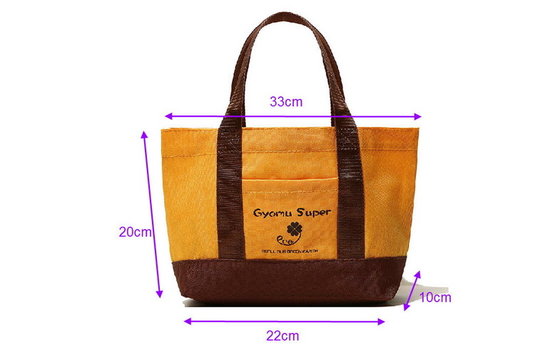 Orange folding cloth shopping bag with 100% oxford fabric for putting snacks