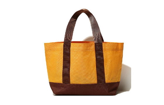 Orange folding cloth shopping bag with 100% oxford fabric for putting snacks