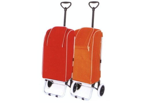 Functional red wheeled shopping bags With seat / Logo printed