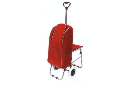 Promotional supermarket folding wheeled shopping bag with heat printing