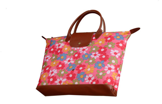 Eco - friendly oxford foldable tote bag for women with flower pattern