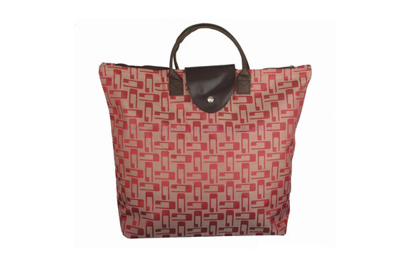 Reusable folding oxford tote bag for travelling with silk screen priting