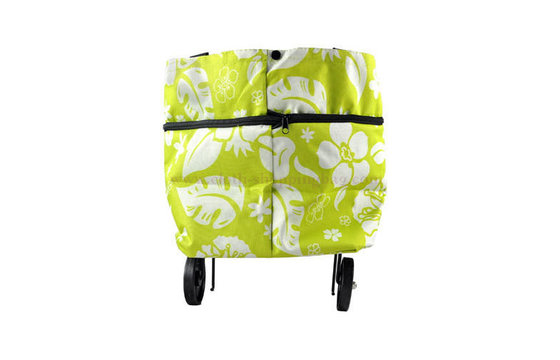 Logo - printing wheeled foldable trolley bags for shopping with heat printing