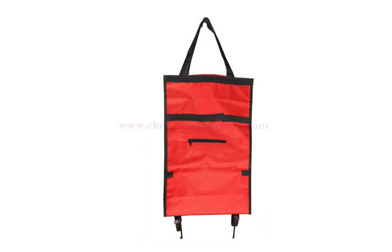 Personalized foldable trolley wheeled shopping bag with two wheels