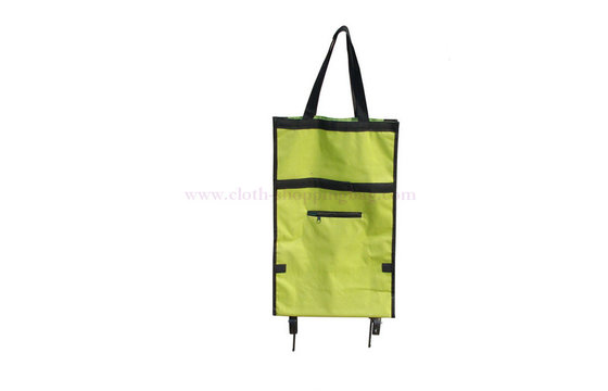 Personalized foldable trolley wheeled shopping bag with two wheels