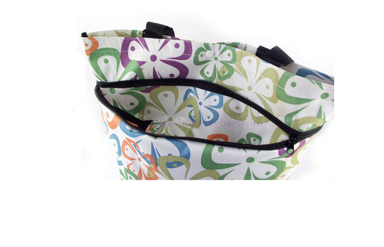 Waterproof colourful polyester fabric foldable trolley shopping wheeled bag with button
