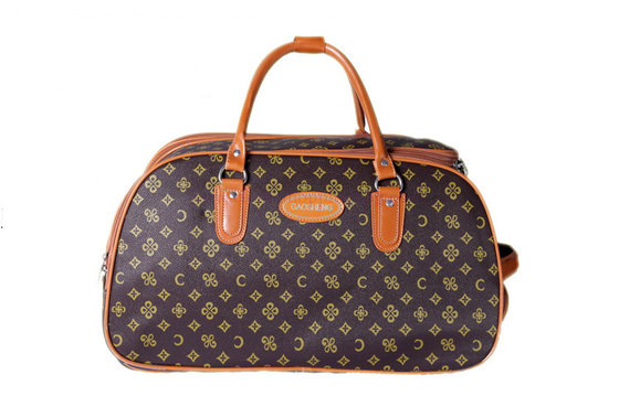 Customized PU leather roller luggage bags , businessmen suitcase trolley bag