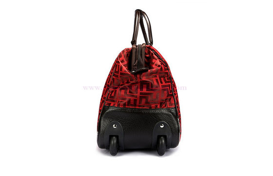 Red oxford fabric roller luggage bags / suitcase with pull handle wrapped