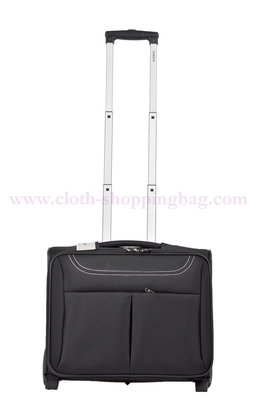 Durable 17 inch nylon roller luggage bags with pocket , built - in caster