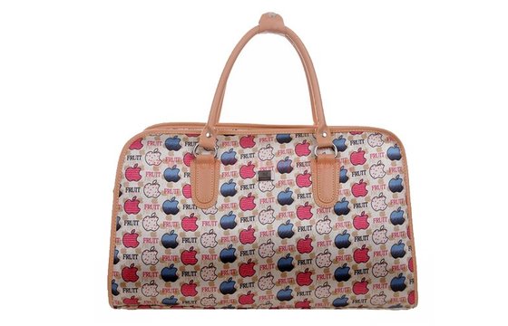 Cute apple pattern water proof cloth travel bags travel suitcase with zipper
