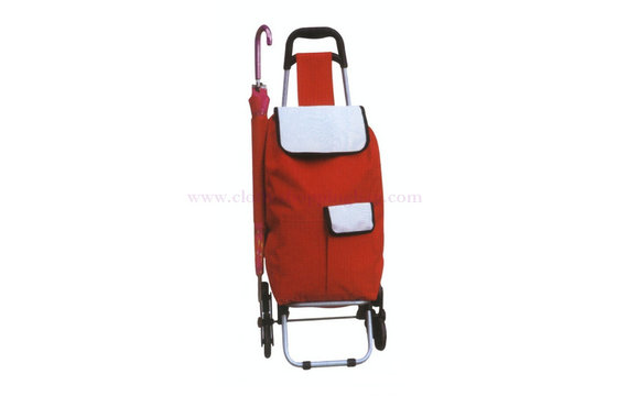 Red detachable wheeled shopping bags with three wheels lightweight