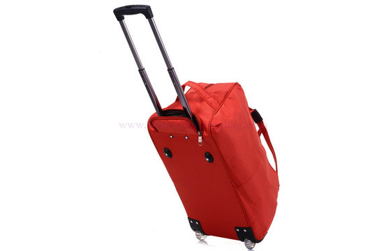 22 inch wheeled red duffel cloth travel Trolley bag with telescoping handle