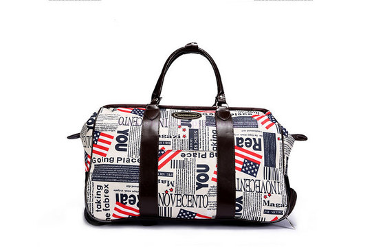 Cute cartoon pattern durable 20 inch cloth travel bag with wrapped dual handle