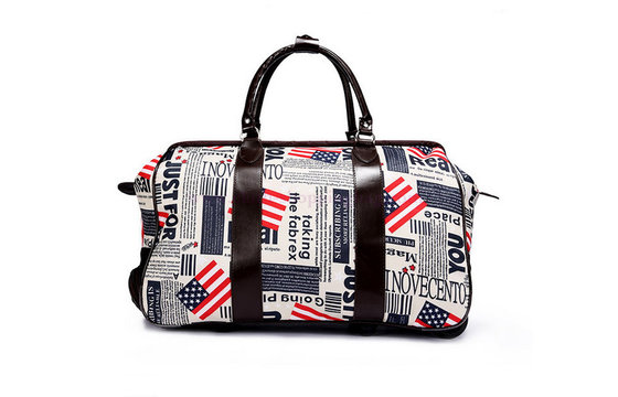 Cute cartoon pattern durable 20 inch cloth travel bag with wrapped dual handle