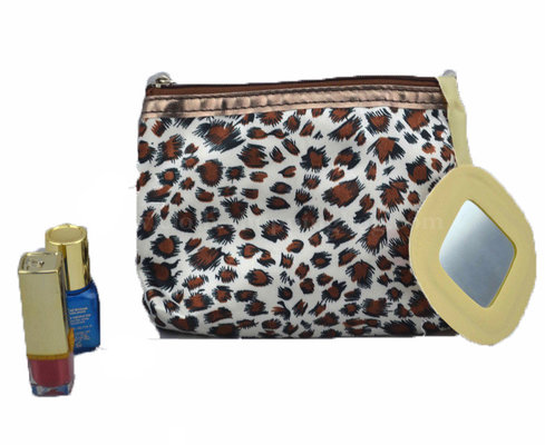 PU leather waterproof travel cosmetic bag for ladies / women with sexy pattern