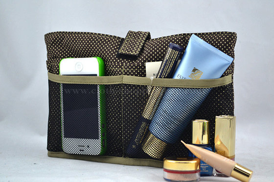 Customized large travel cosmetic bag organizer brown lightweight wash bag