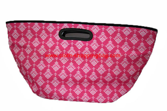 Customized black foldable built lunch bag for adults , portable cooler bag