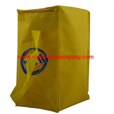 Yellow large built lunch bag for travel office , insulated cooler bag