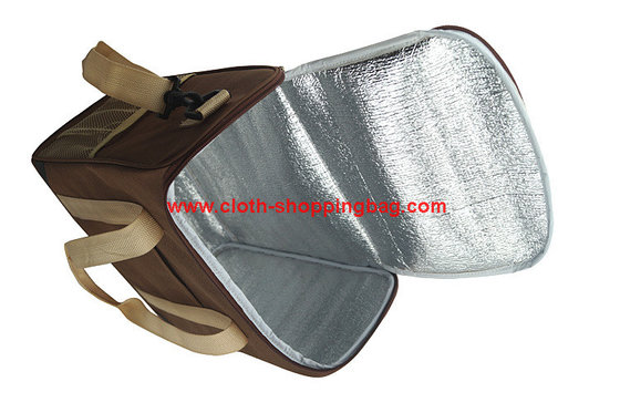 Customized large brown built lunch bag with insulated foil lining