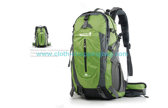 Professional 40L green camping gear backpack  easy to clean