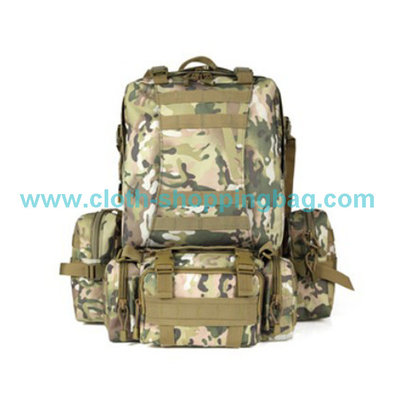 Customized  2 sides and front zipper pouches camping gear backpack