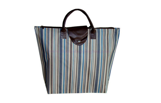 Vertical stripes foldable shopping tote bags for women with custom logo