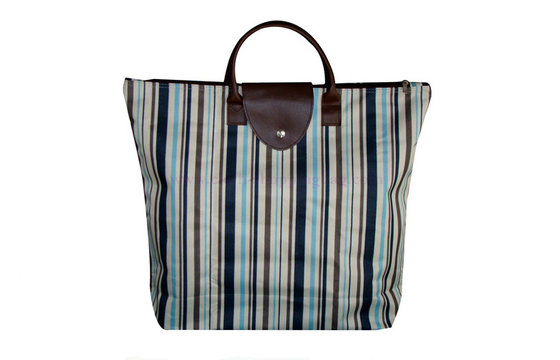 Classical strip waterproof foldable shopping bags for supermarket advertising