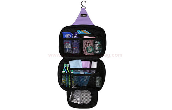 Promotional hanging travel storage bag , black mens travel toiletry bag