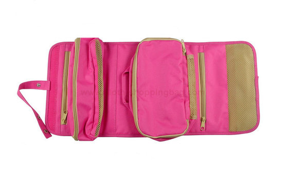Pink small size wash  travel storage handbag with button