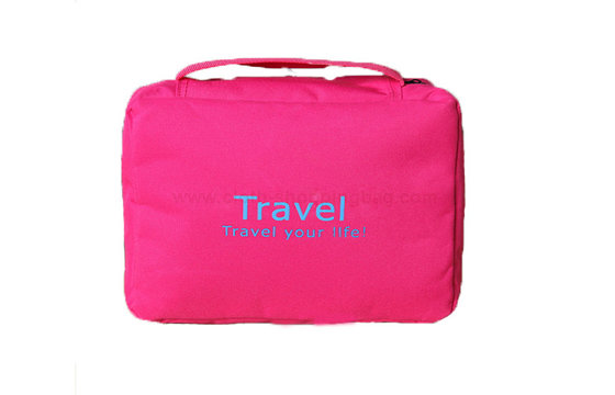 Hanging toiletry travel storage bag with Handle outside for easy carrying