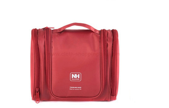 Promotional polyester fabric travel storage  makeup bag with two side pockets