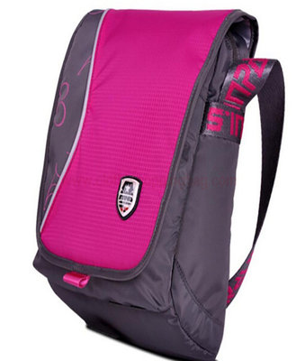 Blue canvas nylon shoulder bag with mesh pocket for riding athlete 10*22*28cm