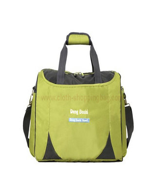 Green durable sports men nylon shoulder gym bag large with zipper