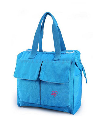 Lightweight durable Nylon shoulder bag white with side pocket outside