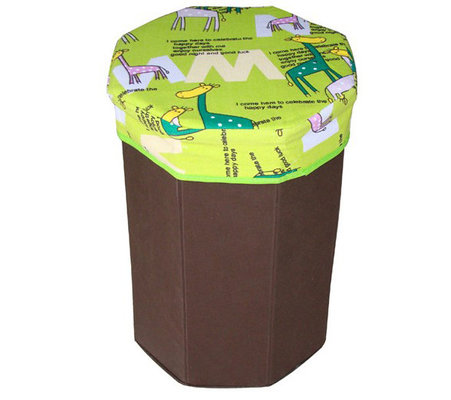 Decorative small octagonal storage box bag easy carrying chair for children