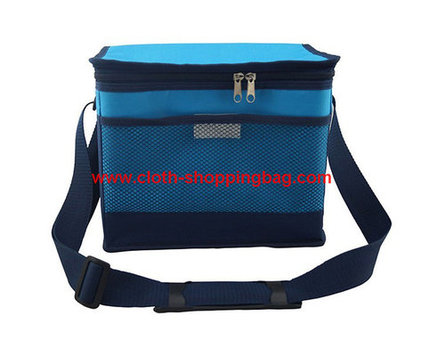 Waterproof foil travel cooler ice bag , blue zippered lunch bag