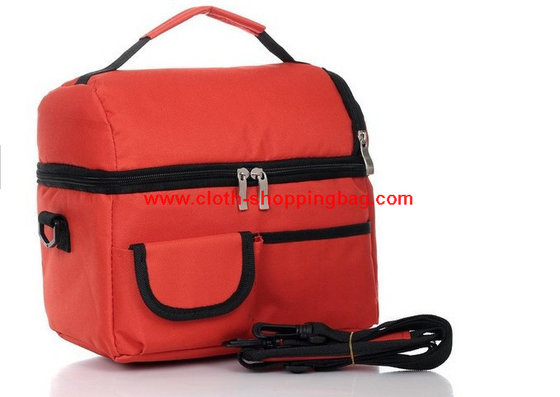 Durable polyester fiber travel cooler bag , red lunch bag 4200ML
