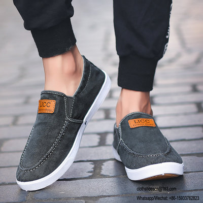 Simple Design Slip-on Canvas Men Shoes Male Students Casual Shoes supplier