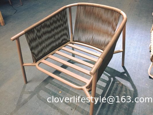 Rope woven chair with powder coating aluminum frame by Clover Lifestyle