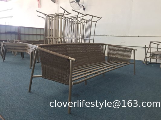 Rope woven chair with powder coating aluminum frame by Clover Lifestyle