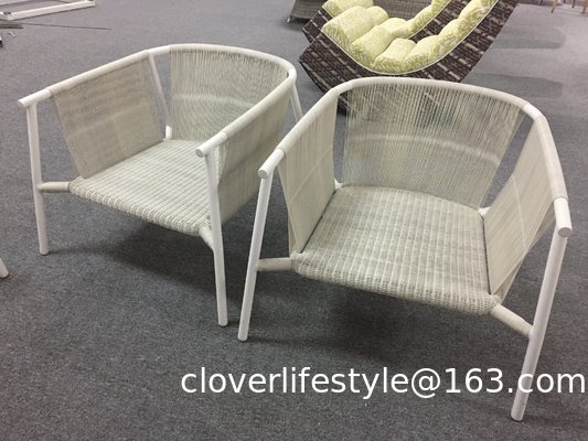 Wicker rope woven Chair with Aluminum frame for dining sets By Clover Lifestyle