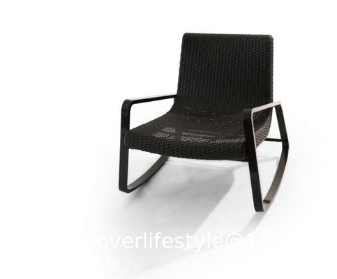 Flat wicker rattan rocking chair (CAN DO FABRIC) for Hotel, Garden and Beach by Clover Lifestyle China Outdoor Furniture