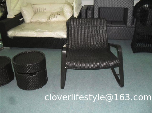 Flat wicker rattan rocking chair (CAN DO FABRIC) for Hotel, Garden and Beach by Clover Lifestyle China Outdoor Furniture