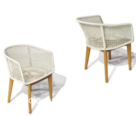 Wicker Chair with Aluminum frame and Teak Wood Legs By Clover Lifestyle