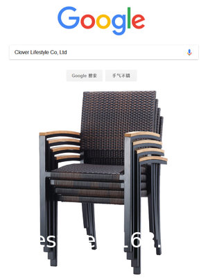 Wicker chair with aluminum frame and teak wood or poly wood arm  By Clover Lifestyle