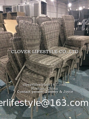 6 +1 wicker dining chair with aluminum frame  for Home. Hotel, Garden and Beach by Clover Lifestyle Outdoor Furniture