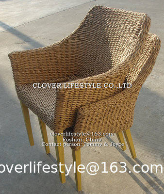 6 +1 wicker dining chair with aluminum frame  for Home. Hotel, Garden and Beach by Clover Lifestyle Outdoor Furniture